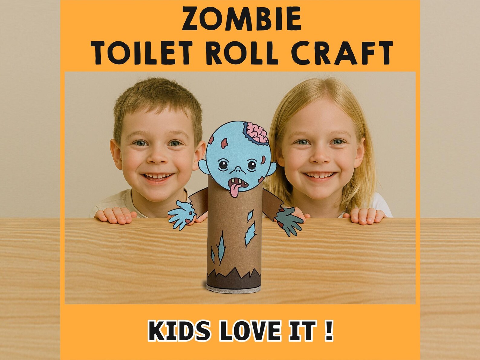 Zombie Toilet Paper Roll Craft Halloween Spooky Party Coloring ...
