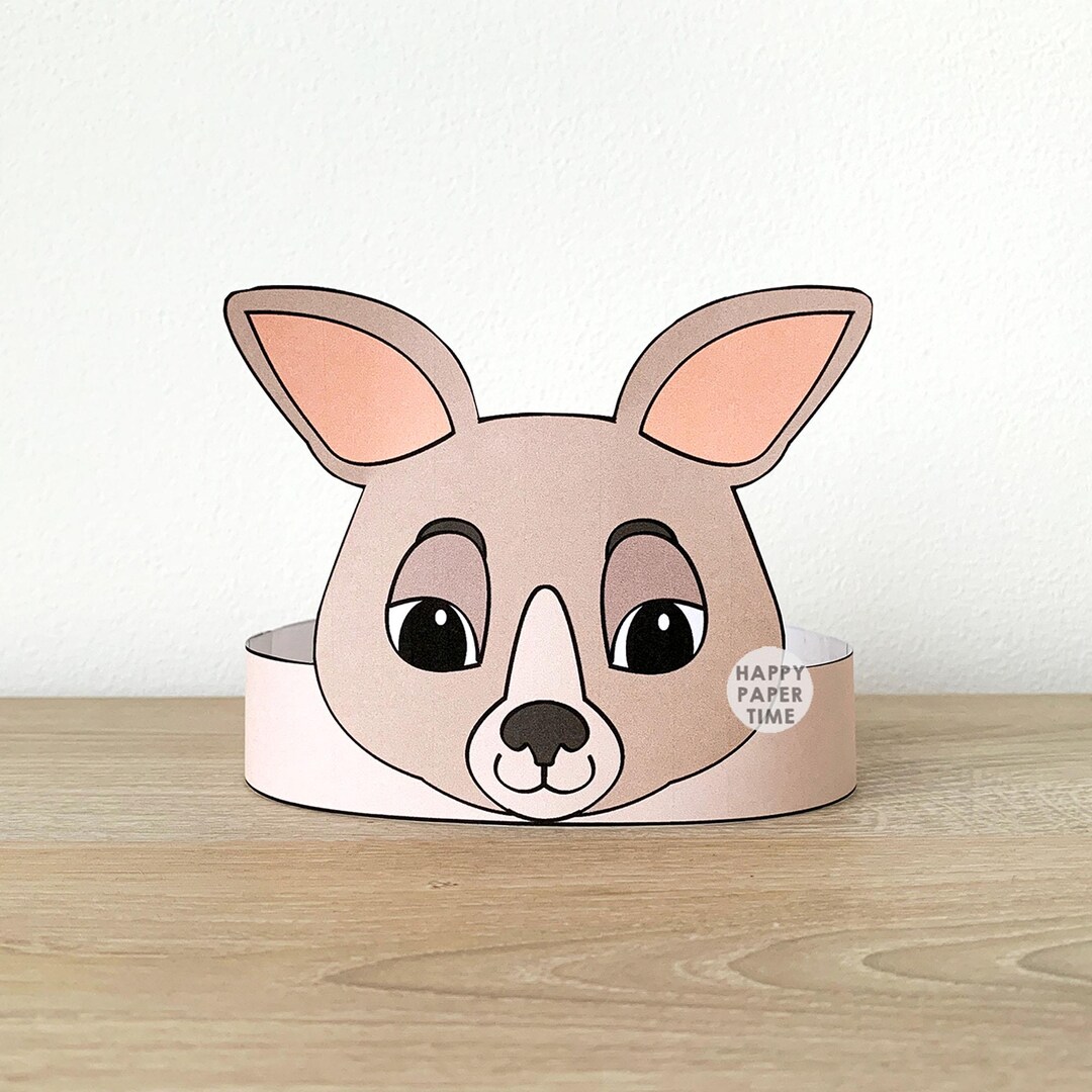 Kangaroo Paper Crown Costume Headband Party Printable Kids Craft ...