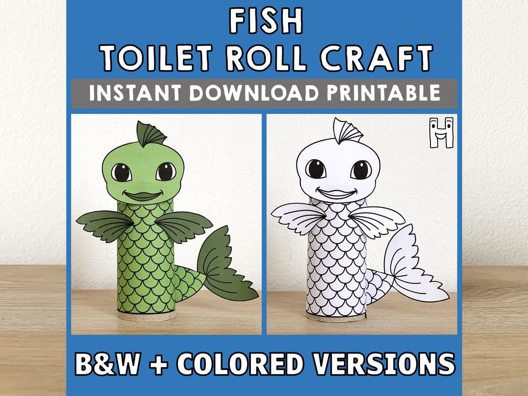 Fish Toilet Paper Roll Craft Ocean Animal Beach Sea Party Coloring ...