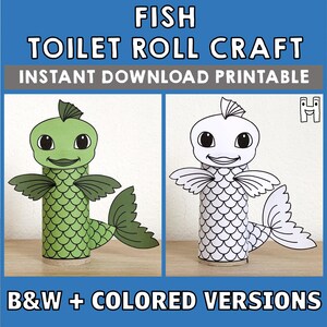 Fish Toilet Paper Roll Craft Ocean Animal Beach Sea Party Coloring ...