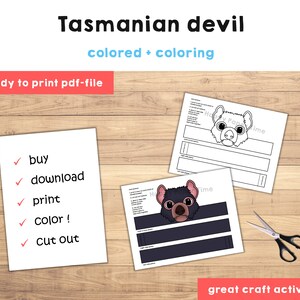 Tasmanian Devil Paper Crown Party Coloring Printable Kids Craft ...