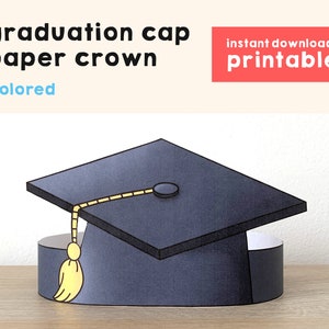 Graduation Cap Paper Crown Party Teacher Printable Kids Craft - Etsy