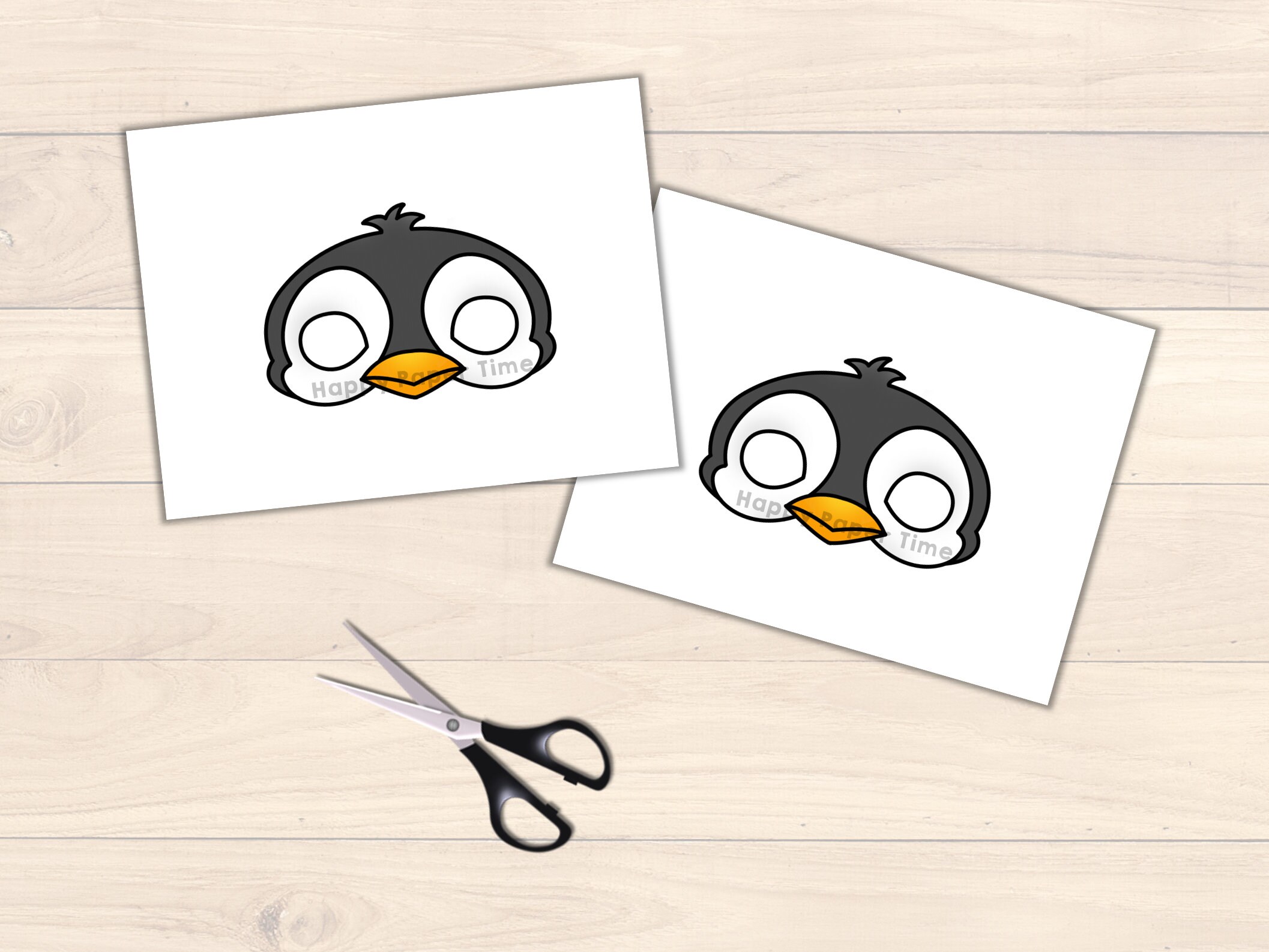 Penguin Mask Paper Craft Costume Diy Polar Animal Mask - Etsy