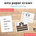 Emu Paper Crown Party Coloring Printable Kids Craft Australia - Etsy