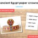 Ancient Egypt Paper Crowns Pharaoh Cobra Cleopatra Isis Scarab Cat Ankh ...