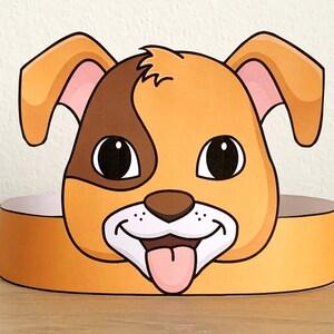 Dog Paper Crown Headband Pet Animal Printable Kids Craft Puppy Party ...