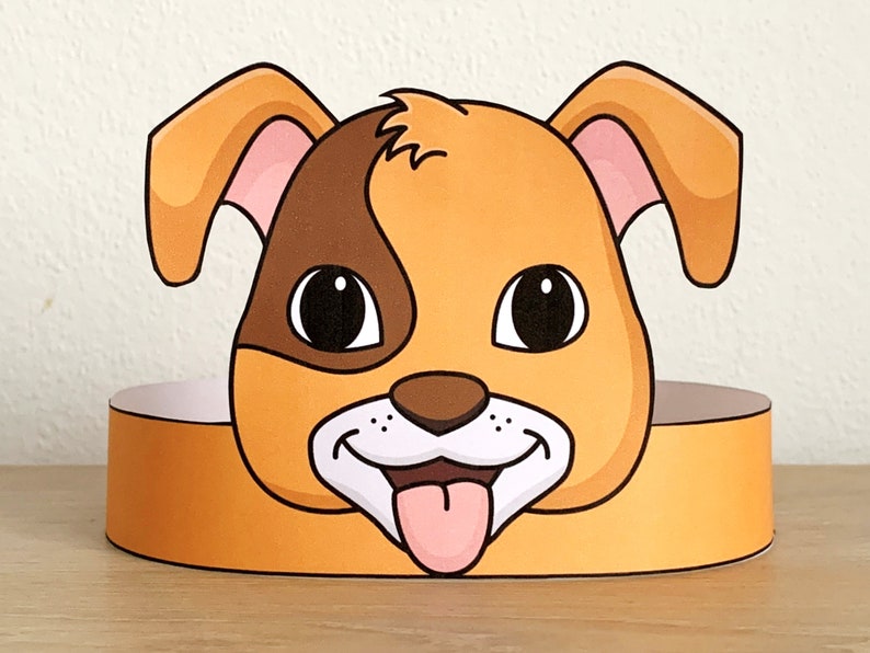 Dog Paper Crown Headband Pet Animal Printable Kids Craft Puppy - Etsy