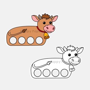 Cow Paper Craft Printable Farm Animal Finger Puppet Kids Craft Farm ...