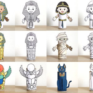 Ancient Egypt Toilet Paper Roll Craft History Archeology Party Coloring ...