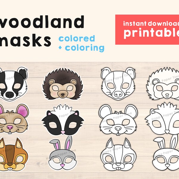 Woodland Animal Mask - Etsy