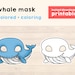 Whale Mask Template Costume Kids Diy Ocean Sea Animal Party Fun Favor ...