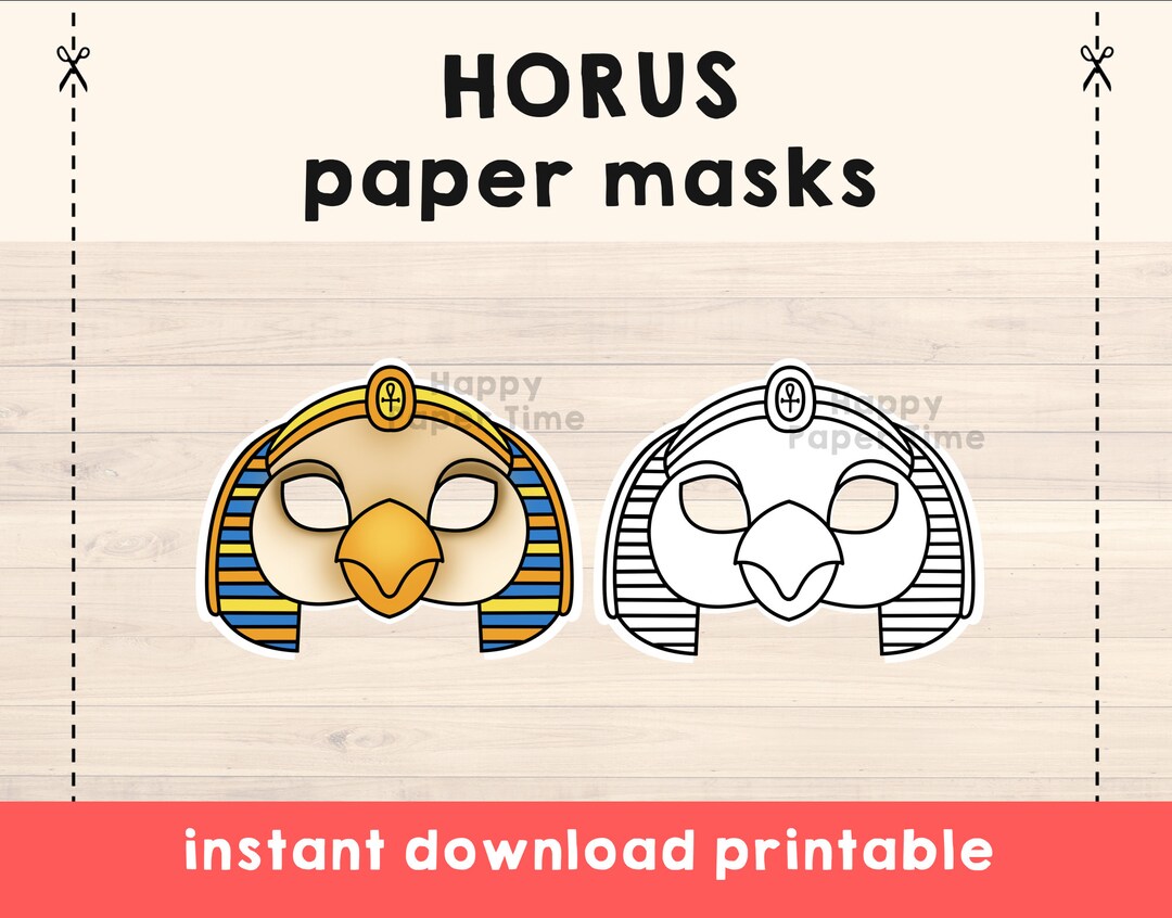 Horus Egypt God Mask Ancient Egypt Party Mask Template Costume Diy ...