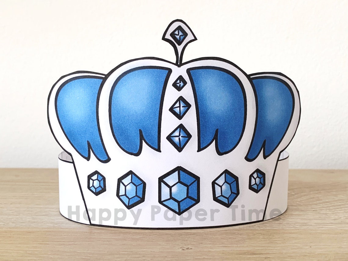 Prince Paper Crown King Royal Printable Kids Craft Prince - Etsy