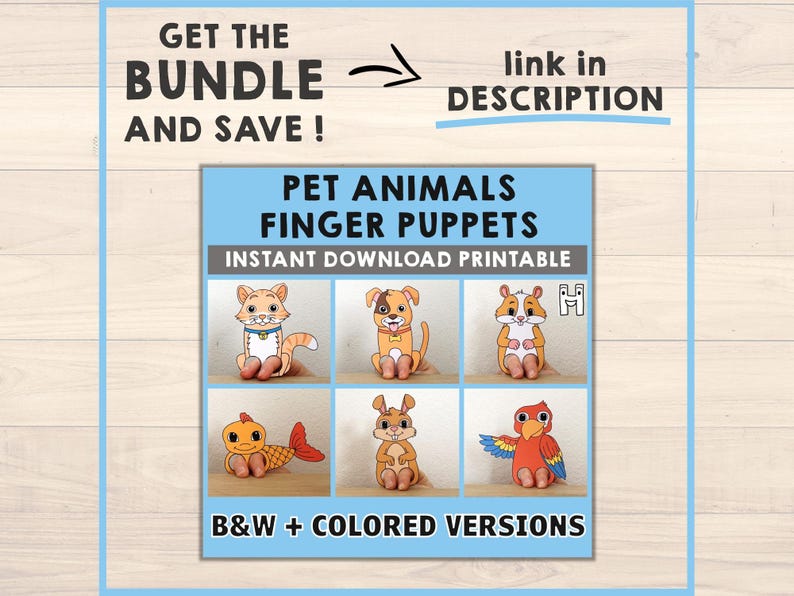 Dog Puppy Paper Craft Printable Pet Animal Finger Puppet Kids Craft ...