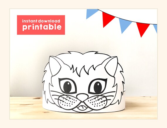 Lion Paper Crown Coloring Printable Kids Craft Lion Birthday | Etsy