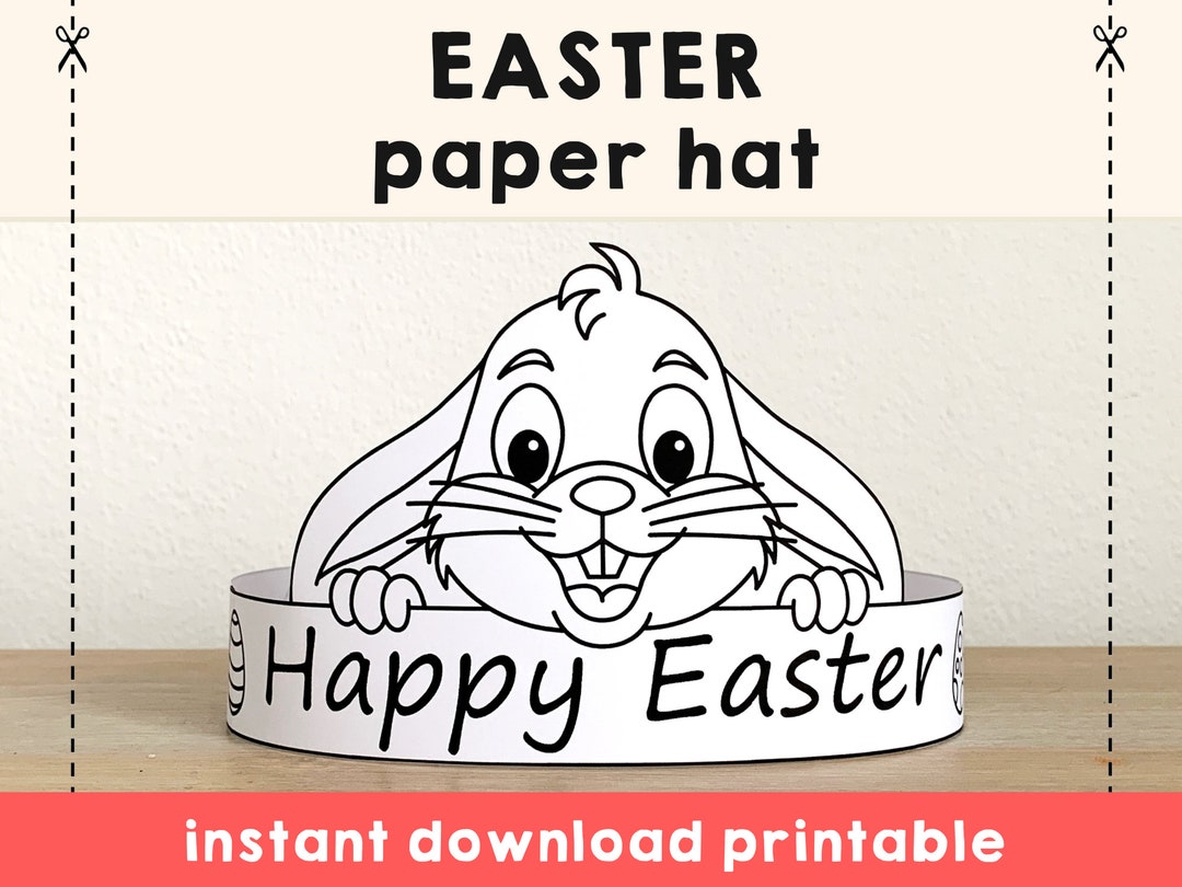 Easter Hat Paper Crown Headband Easter Bunny Day Party Activity ...