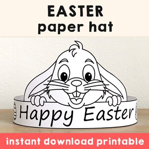 Easter Hat Paper Crown Headband Easter Bunny Day Party Activity ...