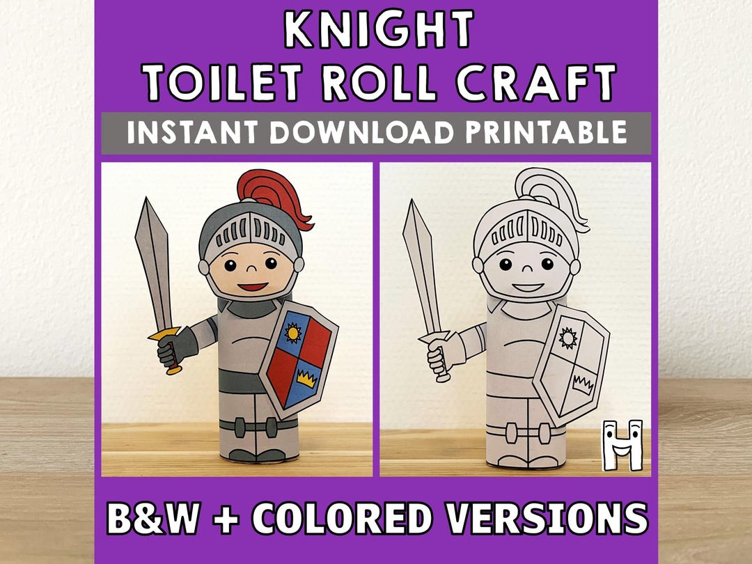 Knight Toilet Paper Roll Craft Medieval Fantasy Party Coloring ...