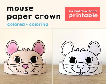 Mouse Paper Crown Printable - Etsy