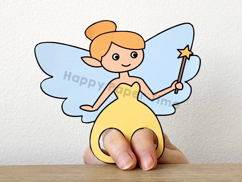 Fairy Paper Craft Printable Finger Puppet Template Kids Craft Activity ...
