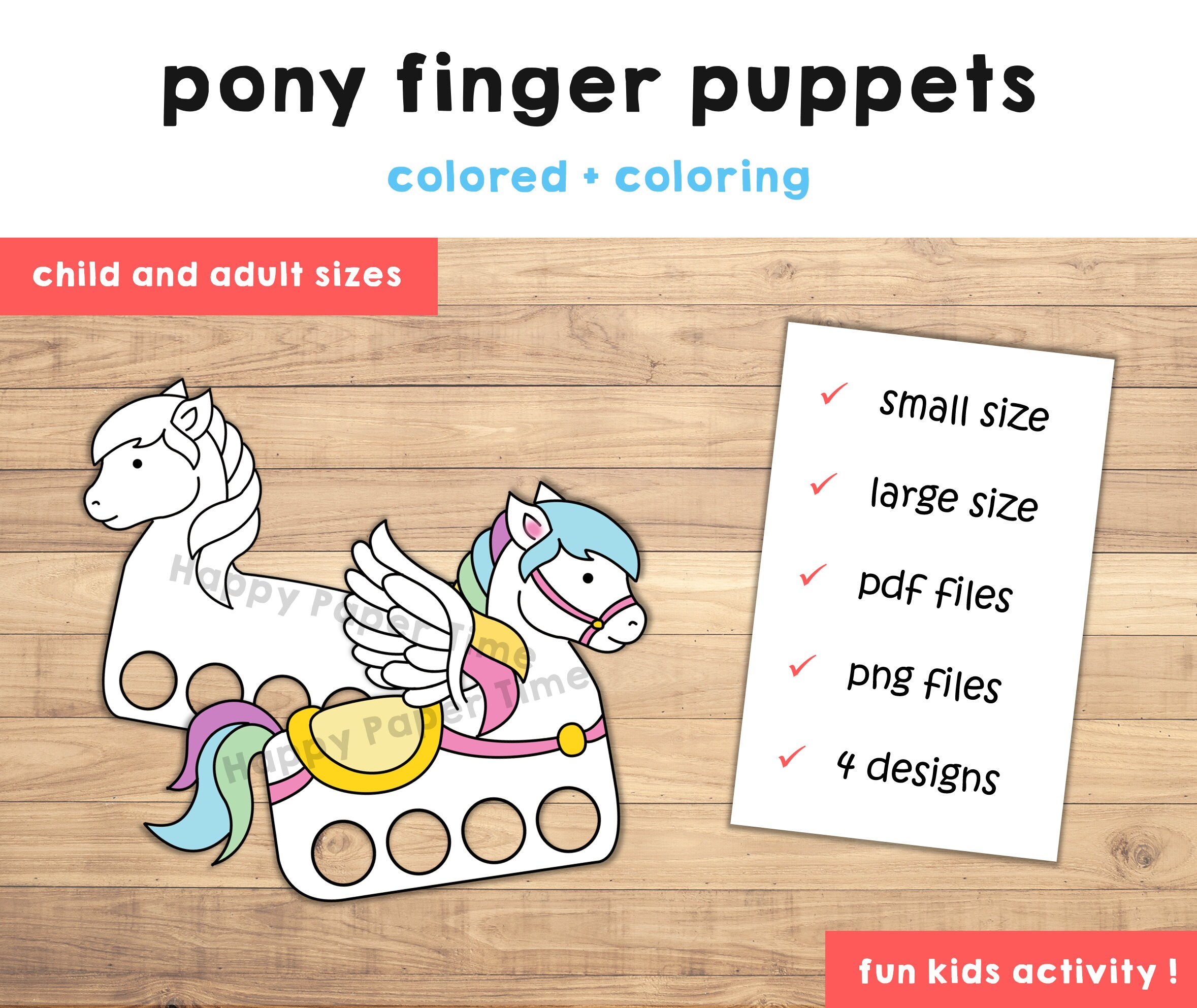 Pony Paper Craft Printable Finger Puppet Kids Craft Pony - Etsy UK