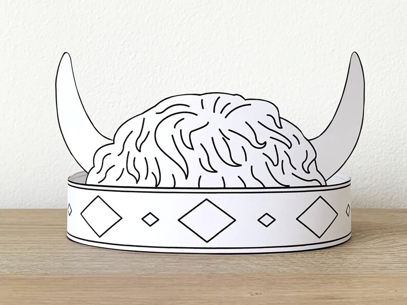 Native American Paper Craft Bison Headdress Crown Party Coloring ...