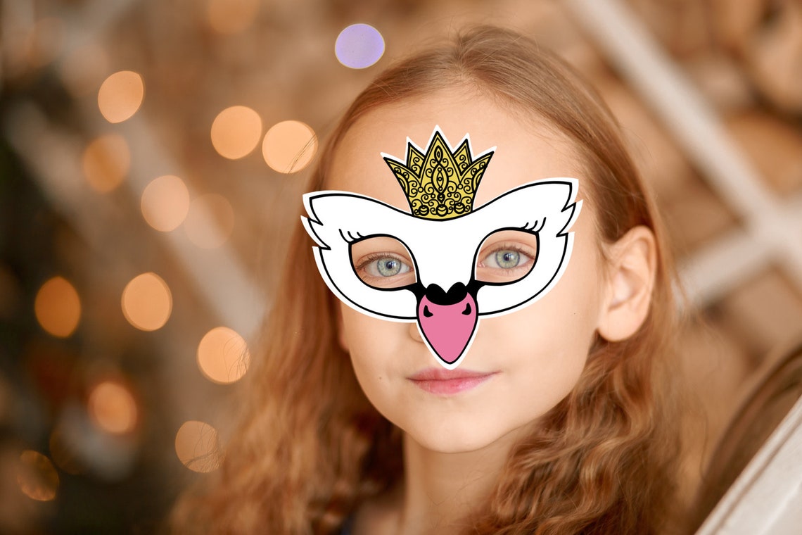Swan Princess Party Printable Masks Fairytale Kids Party Mask - Etsy