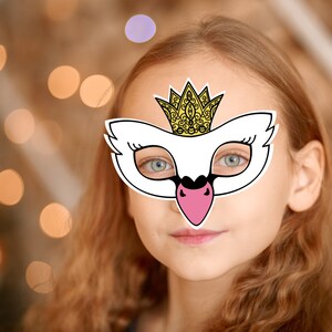 Swan Princess Party Printable Masks Fairytale Kids Party Mask Swan ...