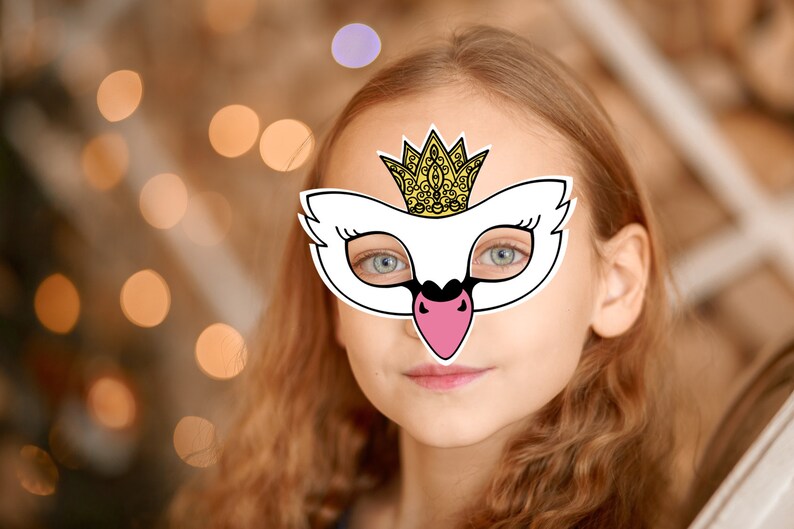 Swan Princess Party Printable Masks Fairytale Kids Party Mask - Etsy