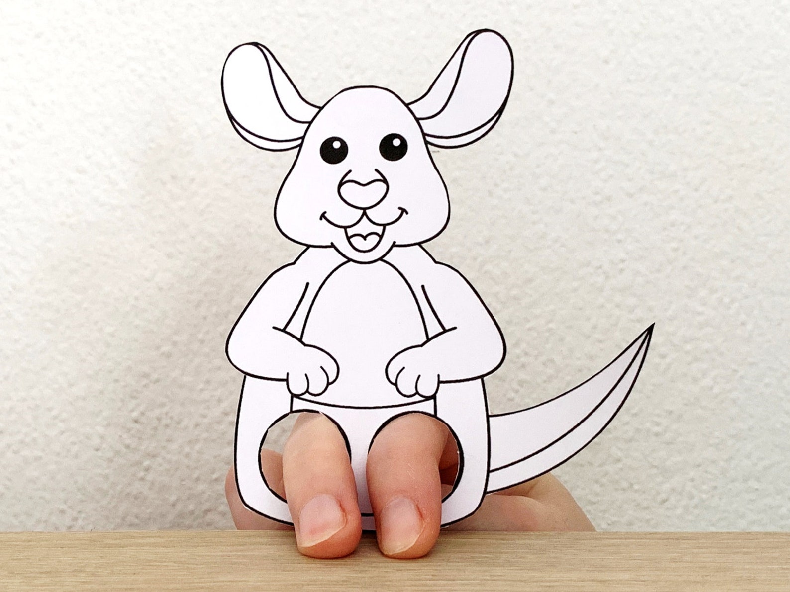 Kangaroo Paper Craft Printable Australian Animal Finger Puppet - Etsy