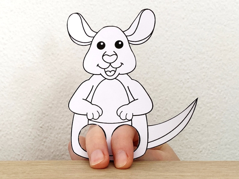 Kangaroo Paper Craft Printable Australian Animal Finger Puppet - Etsy