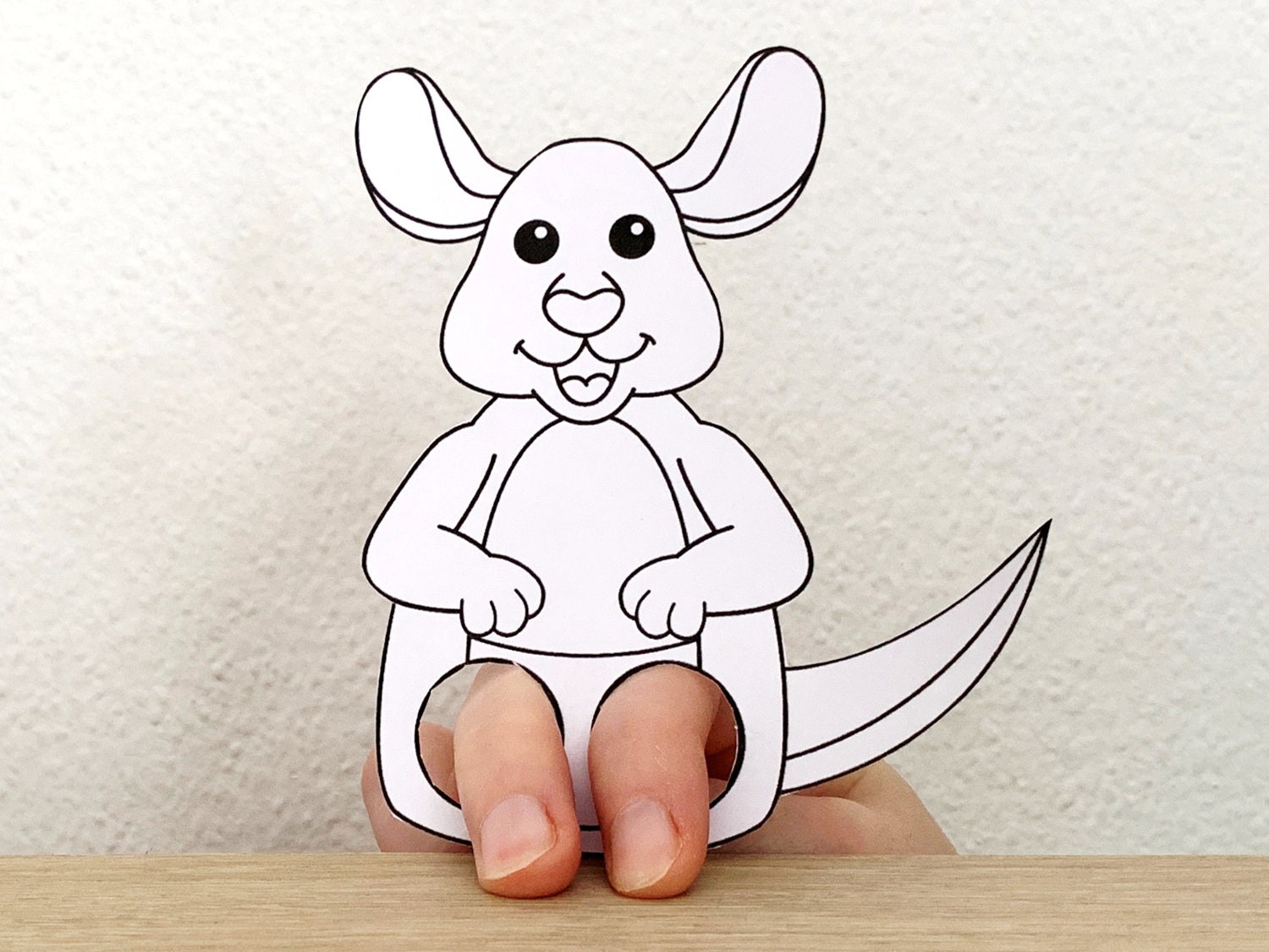 Kangaroo Paper Craft Printable Australian Animal Finger Puppet - Etsy