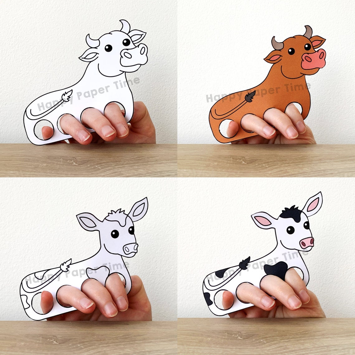 Cow Puppet Paper Craft Printable Finger Puppet Kids Craft - Etsy UK