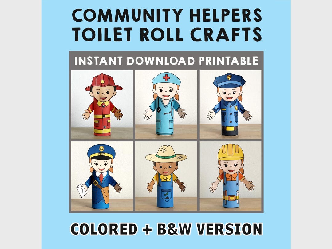 Community Helpers Toilet Paper Roll Craft Activity Career Day Party ...