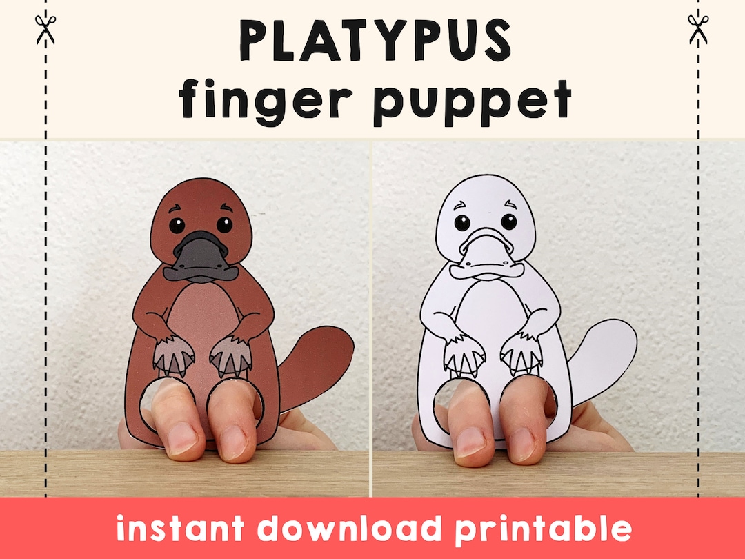 Platypus Paper Craft Printable Australian Animal Finger Puppet Kids ...