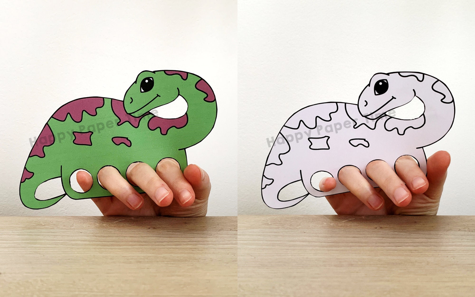 Dinosaur Brontosaurus Paper Craft Printable Finger Puppet Kids - Etsy