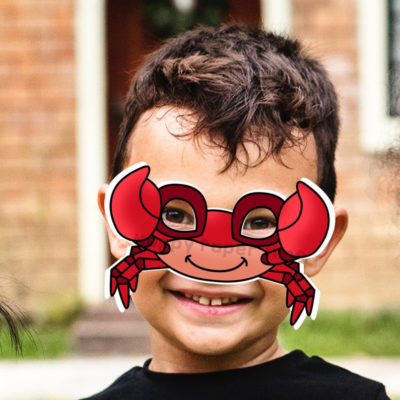 Crab Mask Template Costume Kids Diy Ocean Sea Animal Party Fun | Etsy