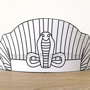 Pharaoh Paper Crown Ancient Egypt Template Party Coloring Printable ...