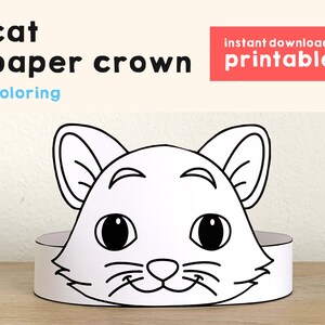Cat Paper Crown Headband Pet Animal Printable Kids Craft - Etsy