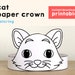 Cat Paper Crown Headband Pet Animal Printable Kids Craft - Etsy