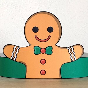 Gingerbread Man Paper Crown Hat Christmas Winter Holiday Party Coloring ...