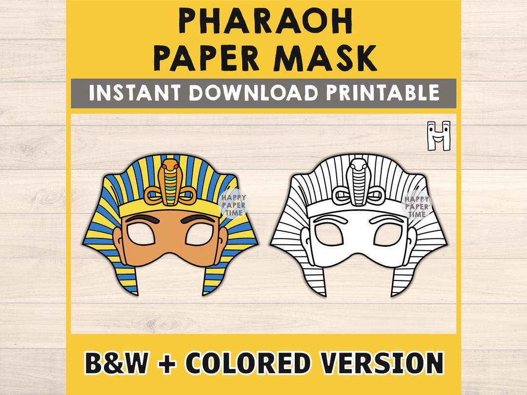 Pharaoh Egypt Mask Ancient Egypt Party Mask Template Costume Diy Party ...