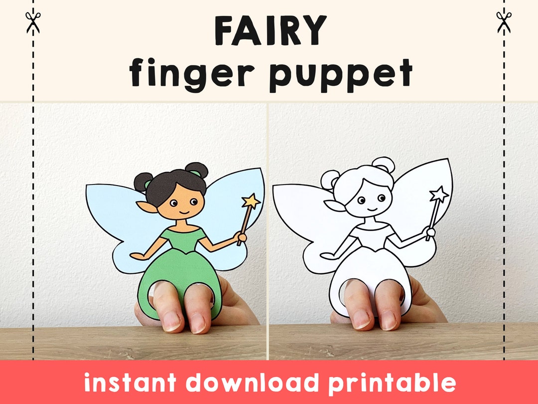 Fairy Paper Craft Printable Finger Puppet Template Kids Craft Activity ...