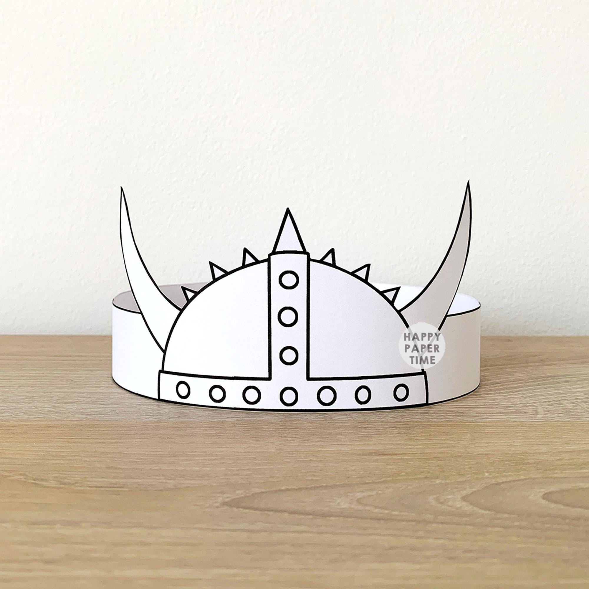 Viking Paper Crown Activity Printable Kids Craft Helmet Medieval ...