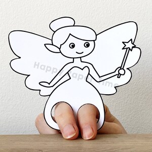 Fairy Paper Craft Printable Finger Puppet Template Kids Craft Activity ...
