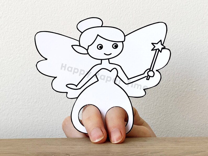 Fairy Paper Craft Printable Finger Puppet Template Kids Craft Activity ...