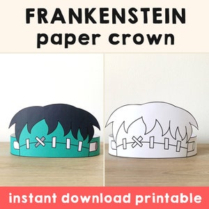 Frankenstein Monster Paper Crown Template Halloween Party Headband ...