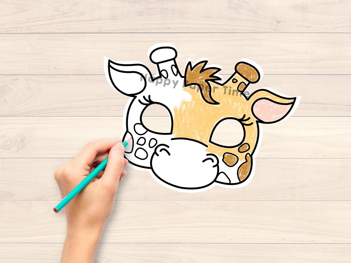 Giraffe Mask Costume Animal Mask Printable Party Favor African - Etsy