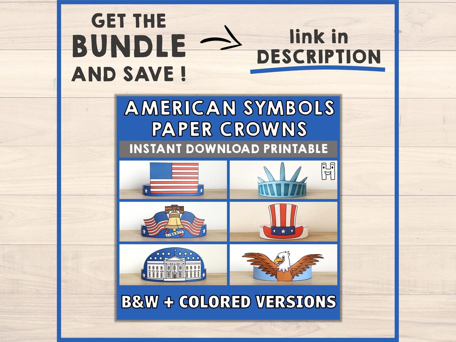 Uncle Sam Hat Paper Crown Party Coloring Printable Kids Craft America ...