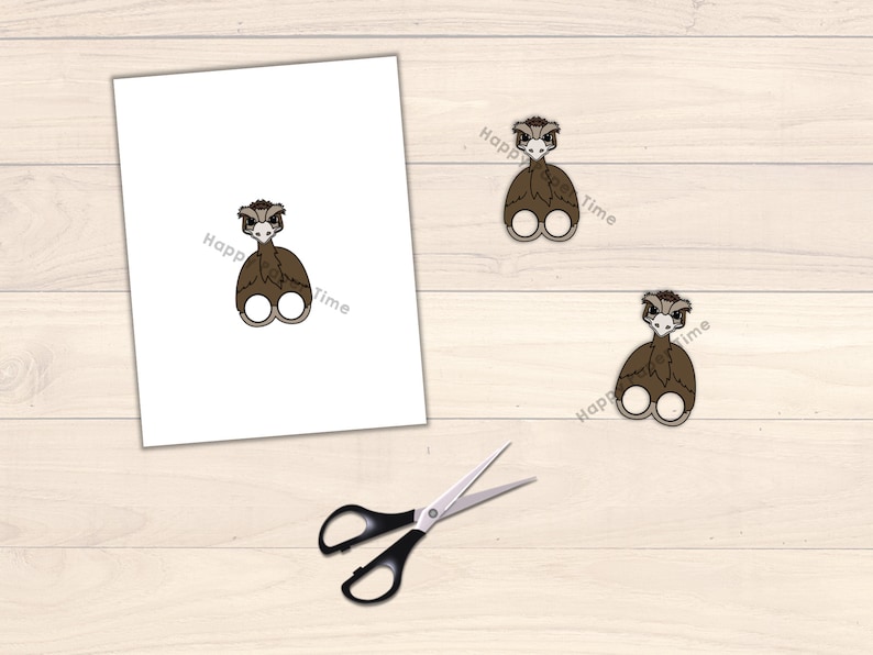 Emu Paper Craft Printable Australian Animal Finger Puppet Kids | Etsy